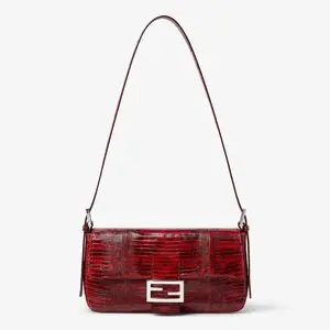 Fendi Baguette® 26424 Burgundy Lizard-leather Bag